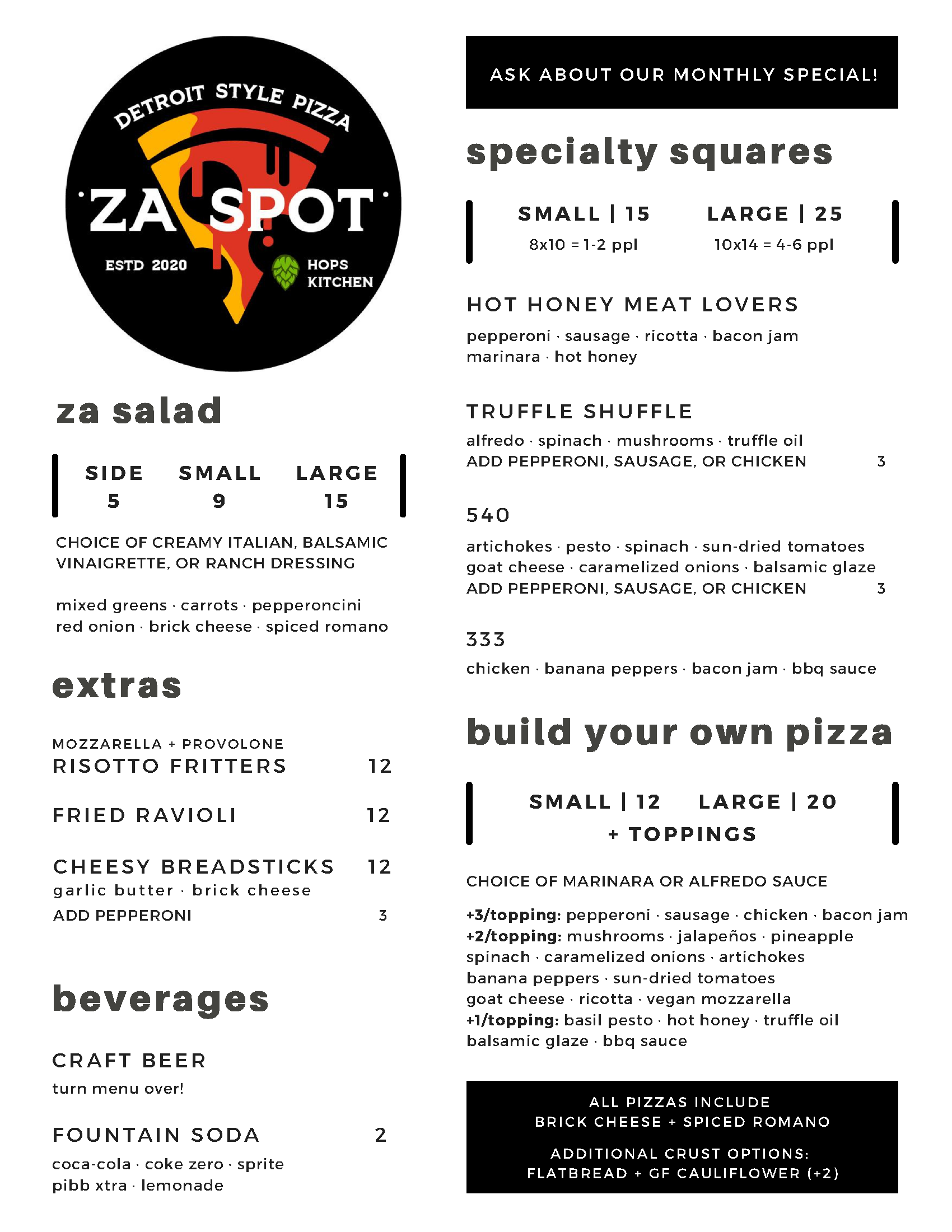 Menu | Pale Fire Brewing Company